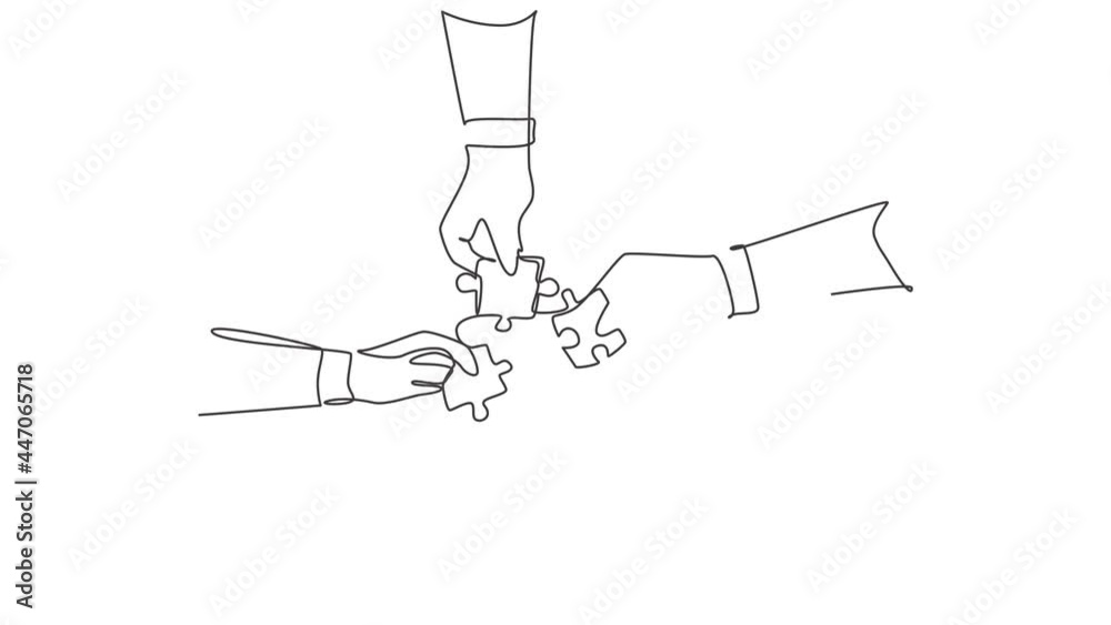 Animated self drawing of single continuous line drawing of business ...