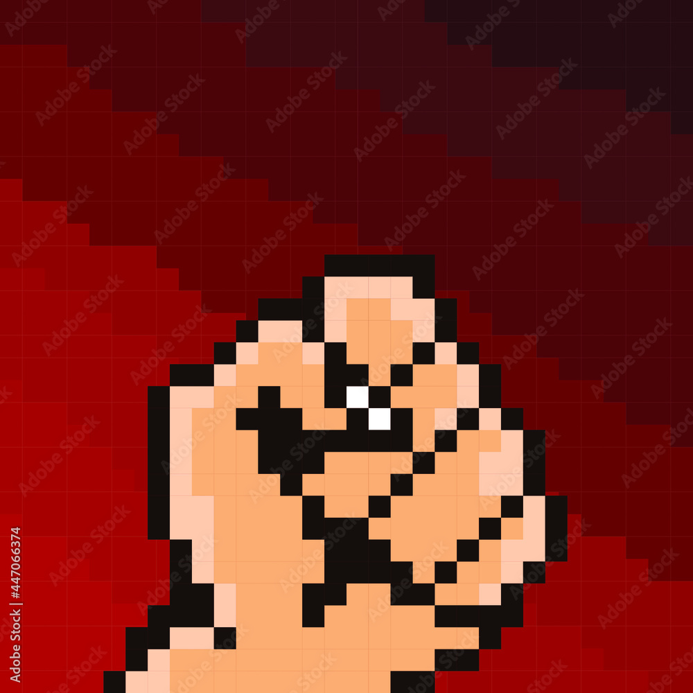 a fist with pixel art style Stock Vector | Adobe Stock
