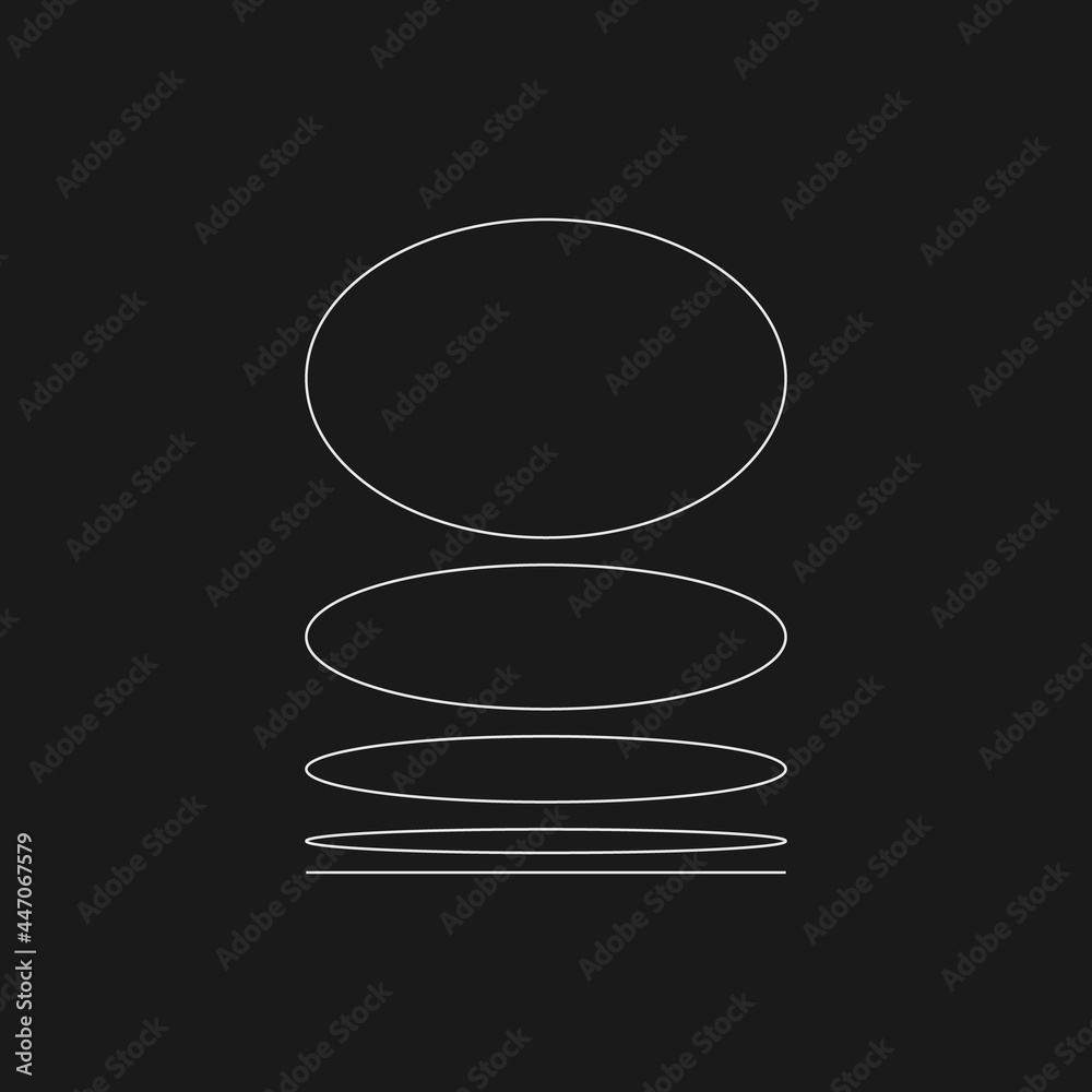 Retrofuturistic of a round plane at different angles. Cyber retro ...