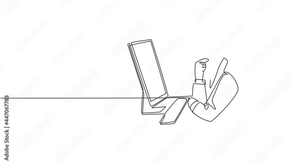Animated self drawing of one continuous line draw manager thinking ...