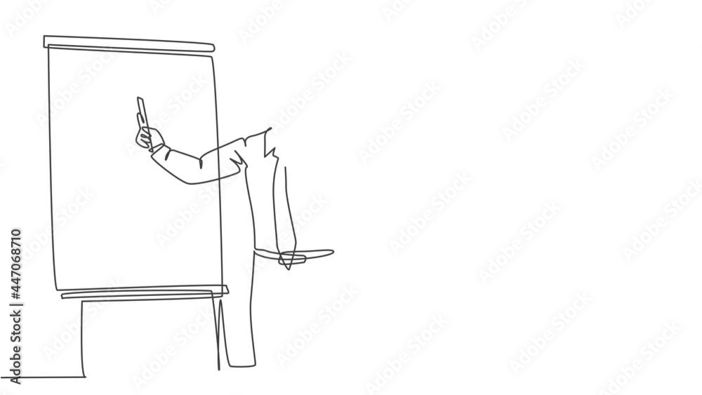 Vidéo Stock Self drawing animation of single line draw presenter ...