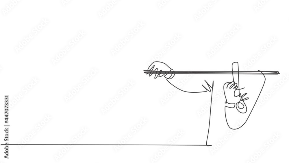 Self drawing animation of one single line draw male violinist ...