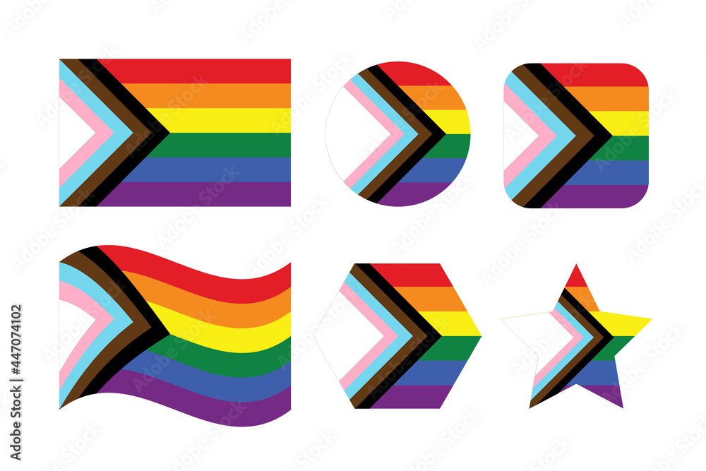 Progress pride flag New LGBTQ pride flag Stock Vector | Adobe Stock