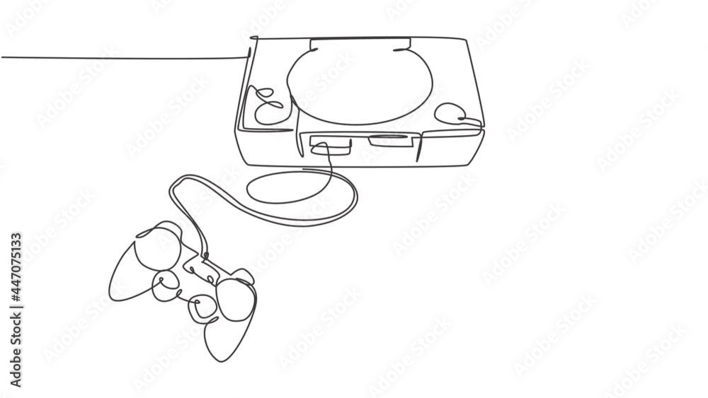 Animated self drawing of one continuous line draw retro old classic ...