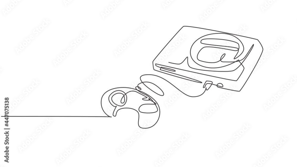 Animated self drawing of single continuous line draw retro old classic ...