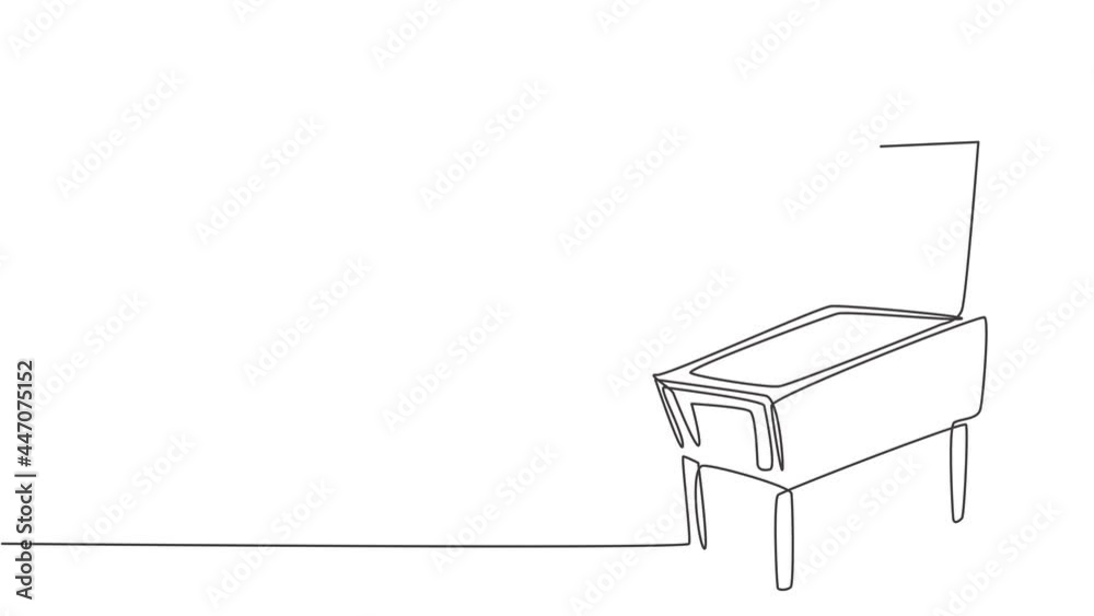 Animated self drawing of one continuous line draw retro old classic ...