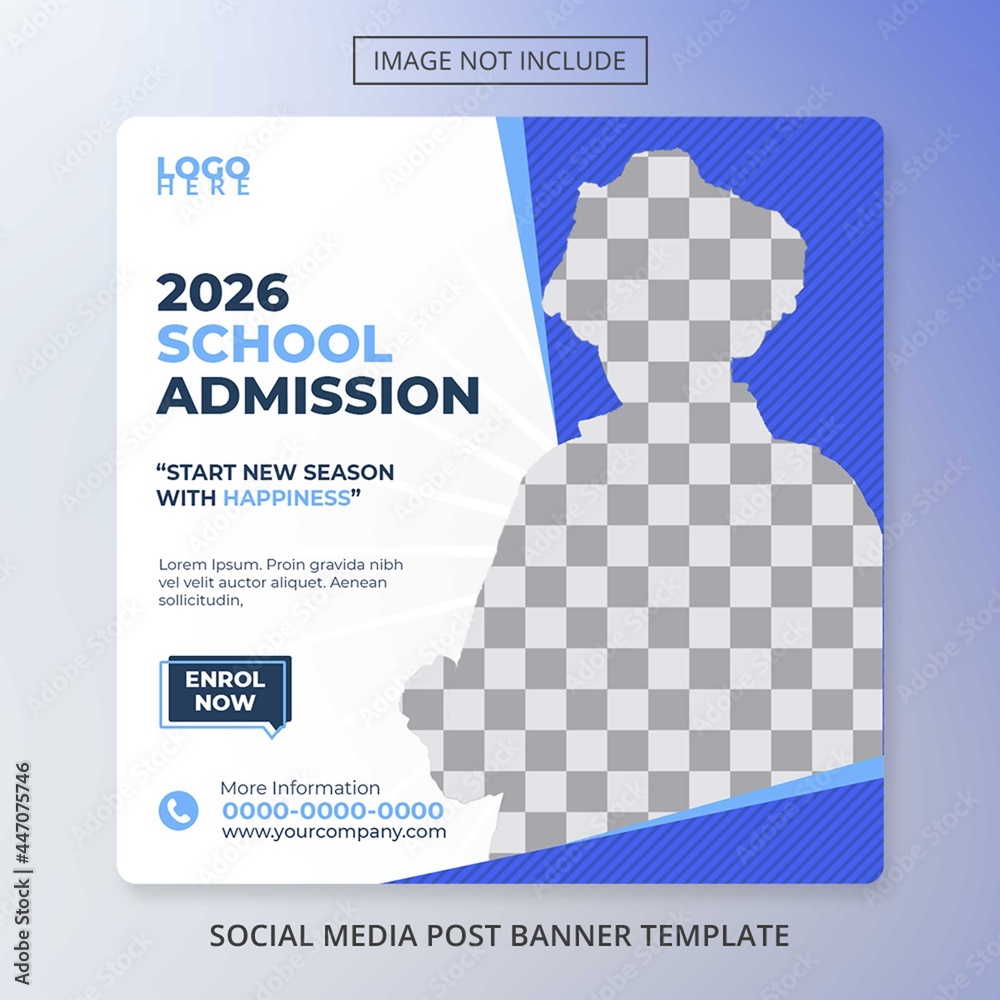 education academy back to school banner template psd square Stock ...