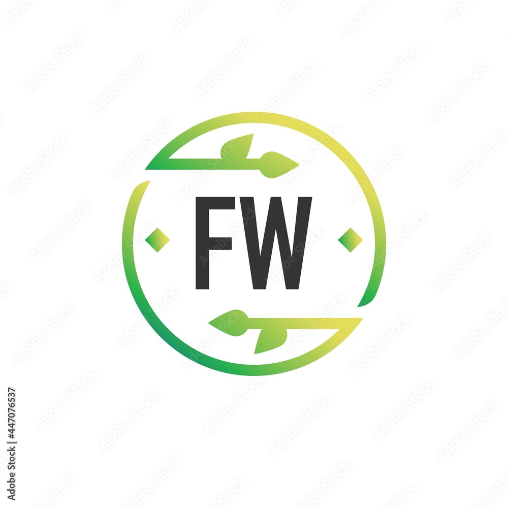 Initial Letter FW Nature Logo Design Template. Green Eco template logo ...