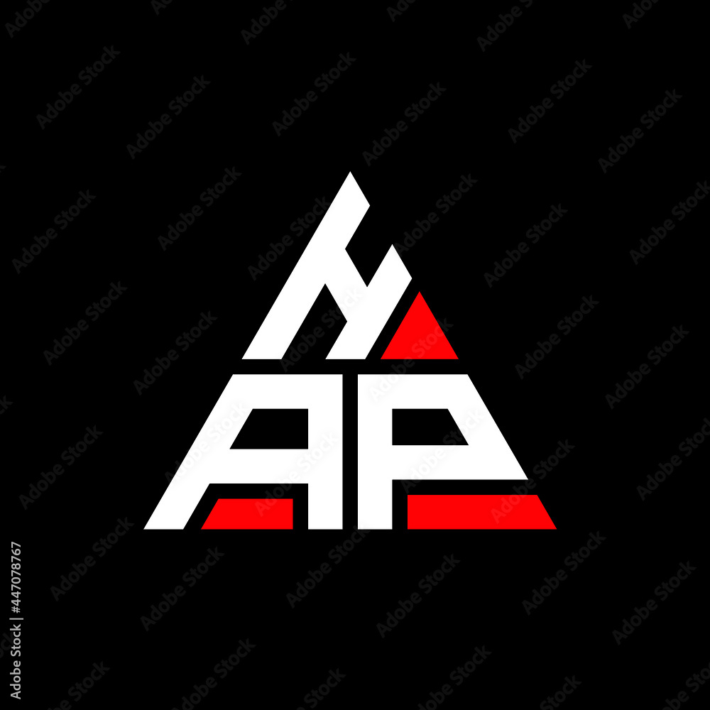 HAP triangle letter logo design with triangle shape. HAP triangle logo ...
