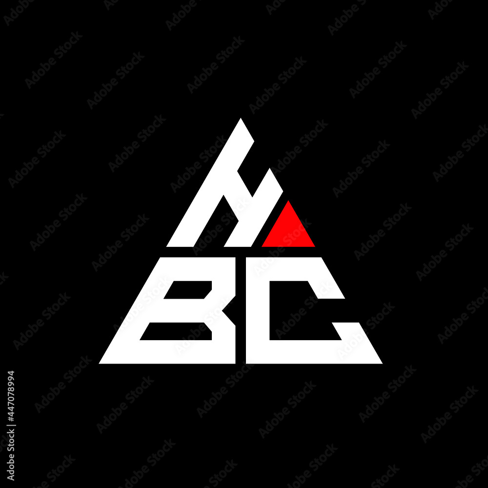 HBC triangle letter logo design with triangle shape. HBC triangle logo ...