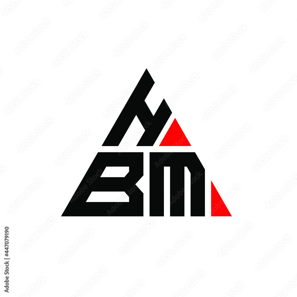 HBM triangle letter logo design with triangle shape. HBM triangle logo ...