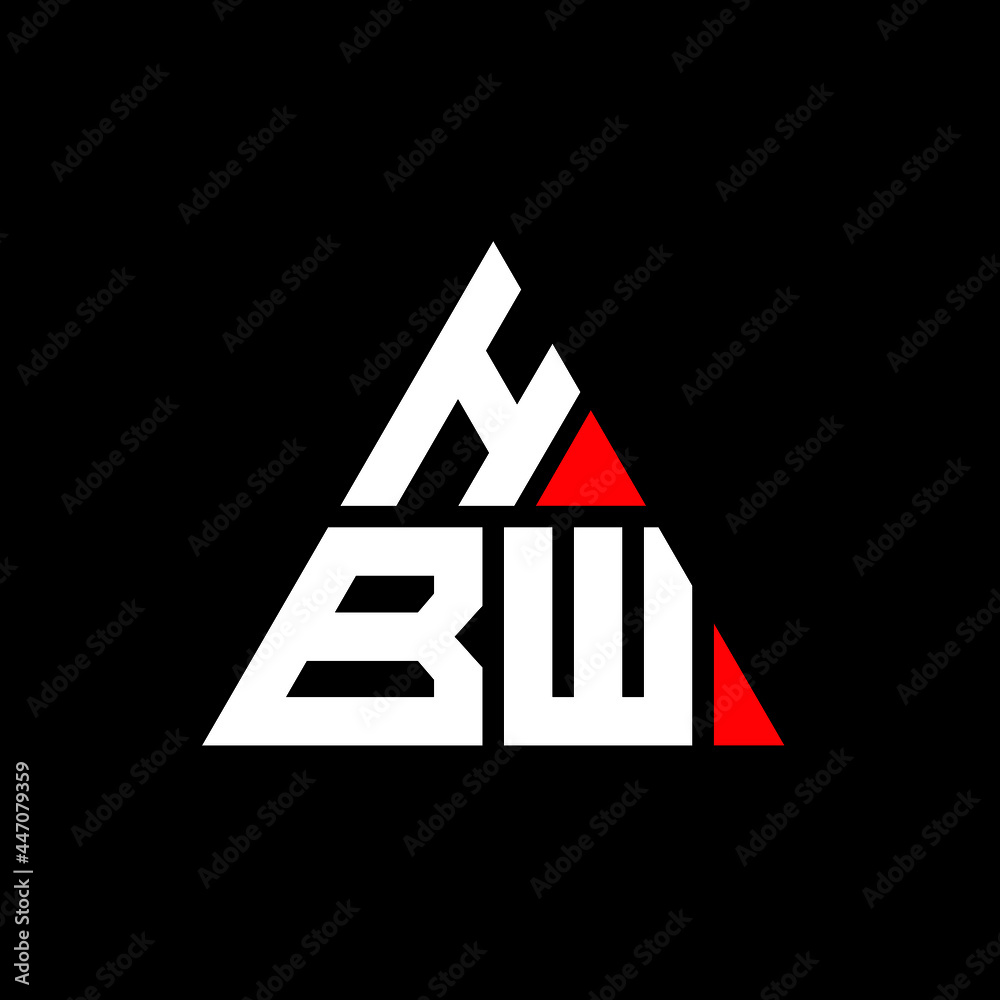 HBW triangle letter logo design with triangle shape. HBW triangle logo ...
