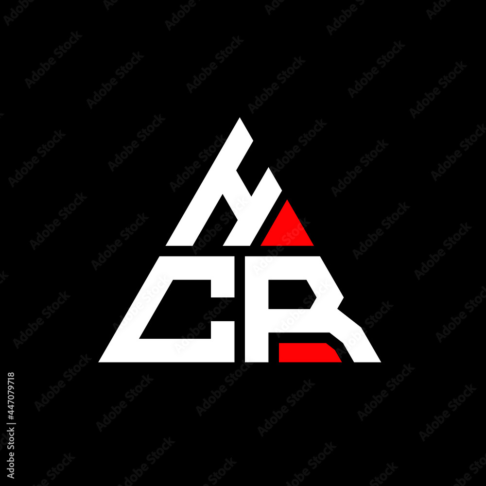 HCR triangle letter logo design with triangle shape. HCR triangle logo ...