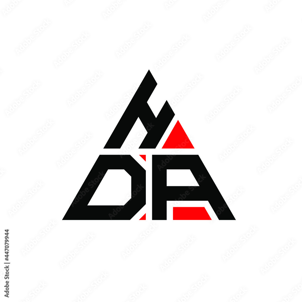 HDA triangle letter logo design with triangle shape. HDA triangle logo ...
