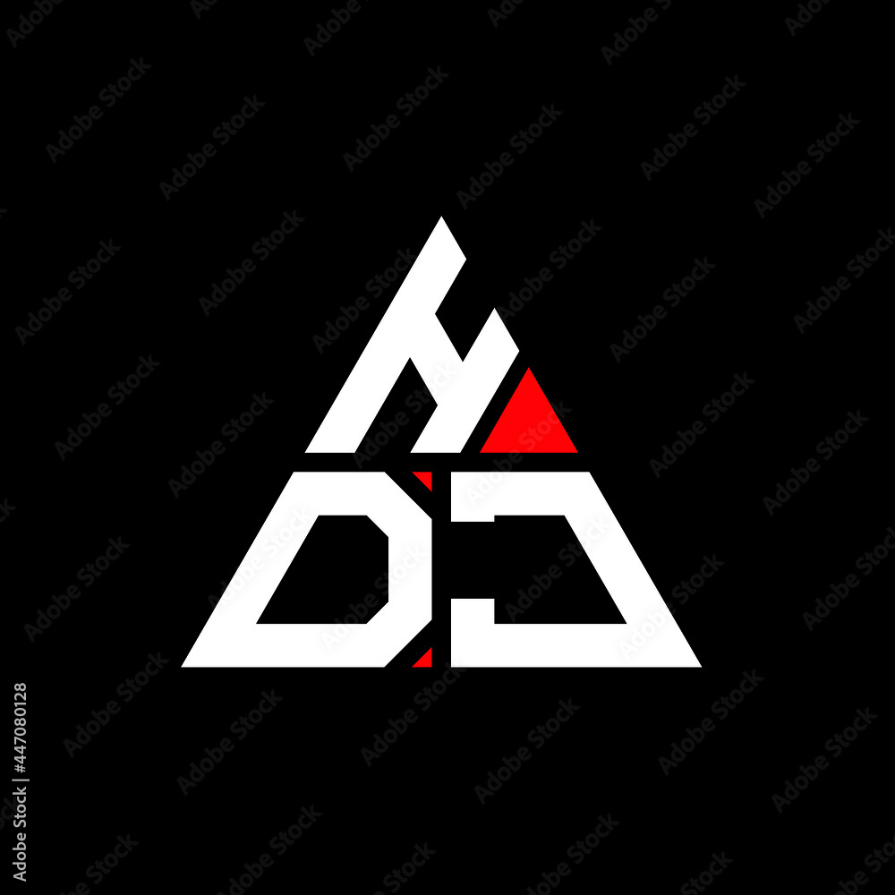 HDJ triangle letter logo design with triangle shape. HDJ triangle logo ...