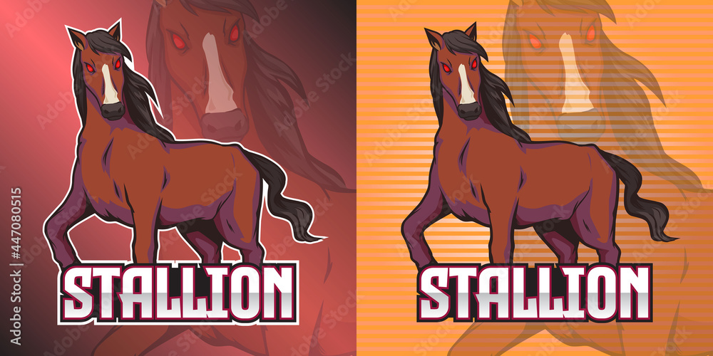 Vector Art for Gaming Squad Logo, Stallion mascot, Illustration bundle ...