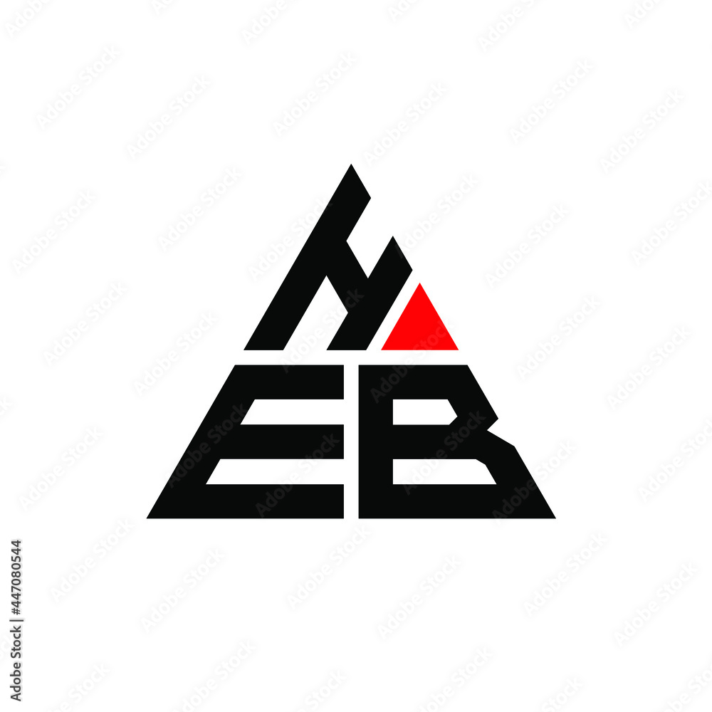 HEB triangle letter logo design with triangle shape. HEB triangle logo ...