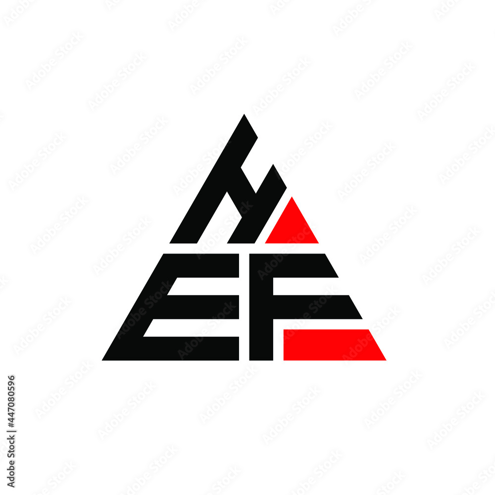 HEF triangle letter logo design with triangle shape. HEF triangle logo ...