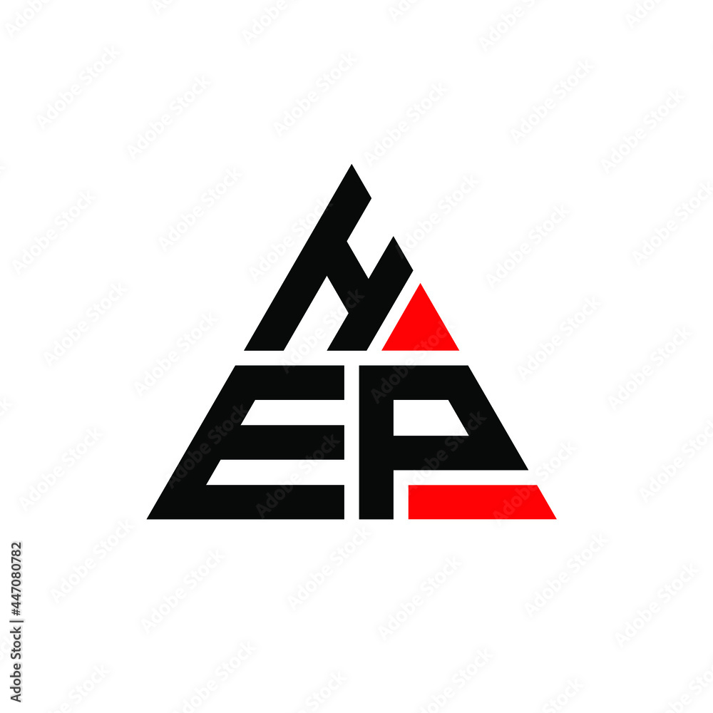 HEP triangle letter logo design with triangle shape. HEP triangle logo ...