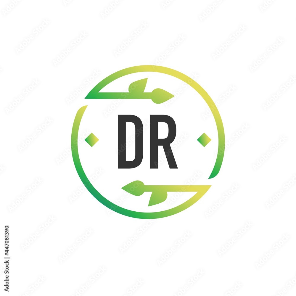 Initial Letter dr Nature Logo Design Template. Green Eco template logo ...