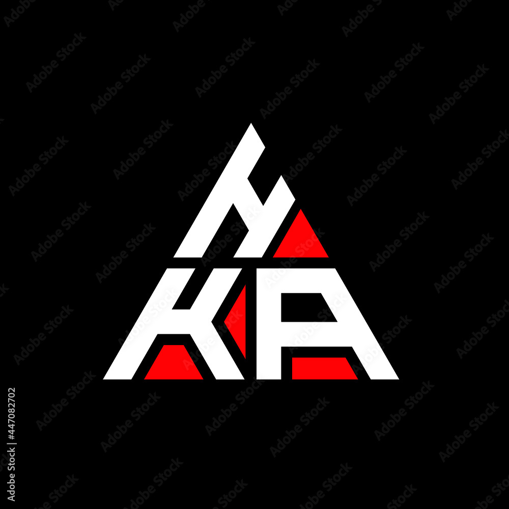 HKA triangle letter logo design with triangle shape. HKA triangle logo ...