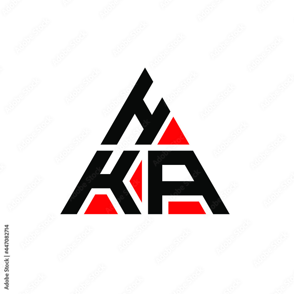 HKA triangle letter logo design with triangle shape. HKA triangle logo ...
