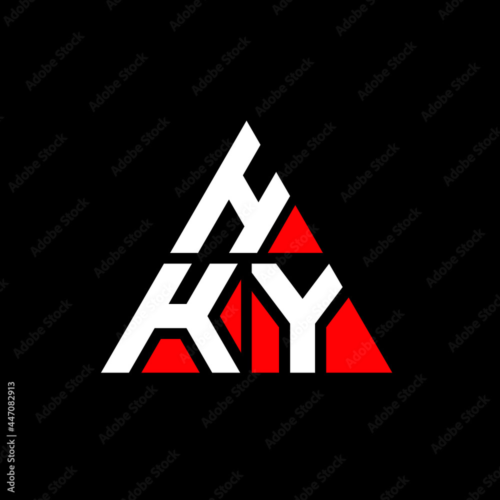 HKY triangle letter logo design with triangle shape. HKY triangle logo ...