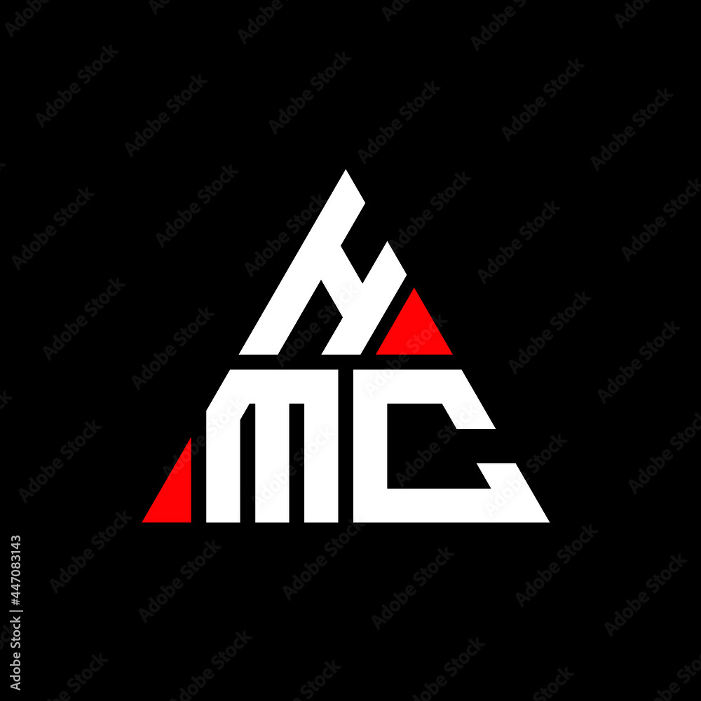 HMC triangle letter logo design with triangle shape. HMC triangle logo ...