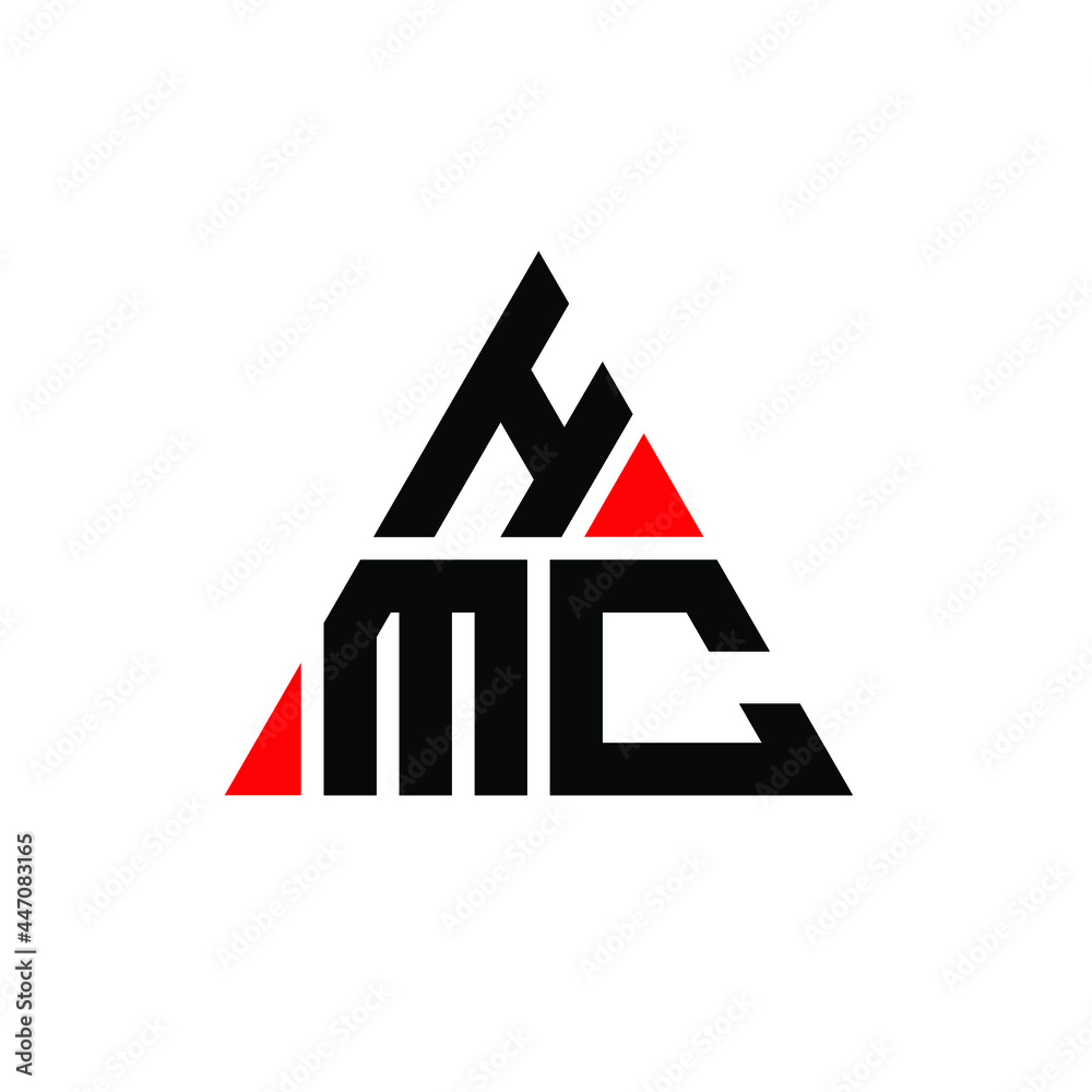 HMC triangle letter logo design with triangle shape. HMC triangle logo ...
