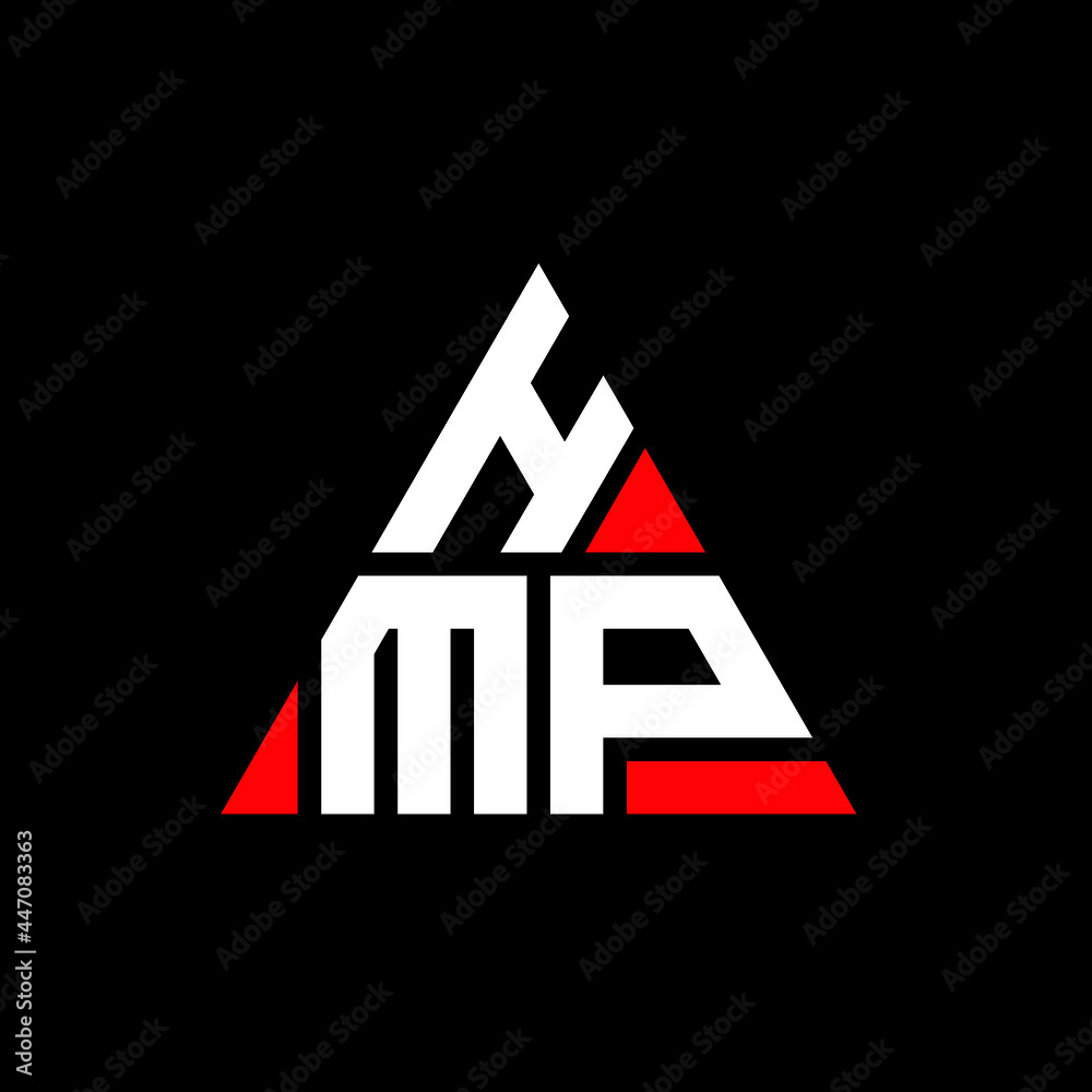 HMP triangle letter logo design with triangle shape. HMP triangle logo ...