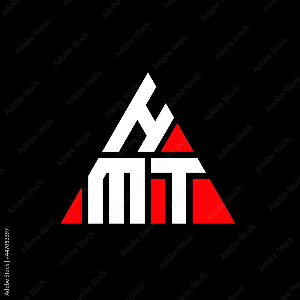HMT triangle letter logo design with triangle shape. HMT triangle logo ...