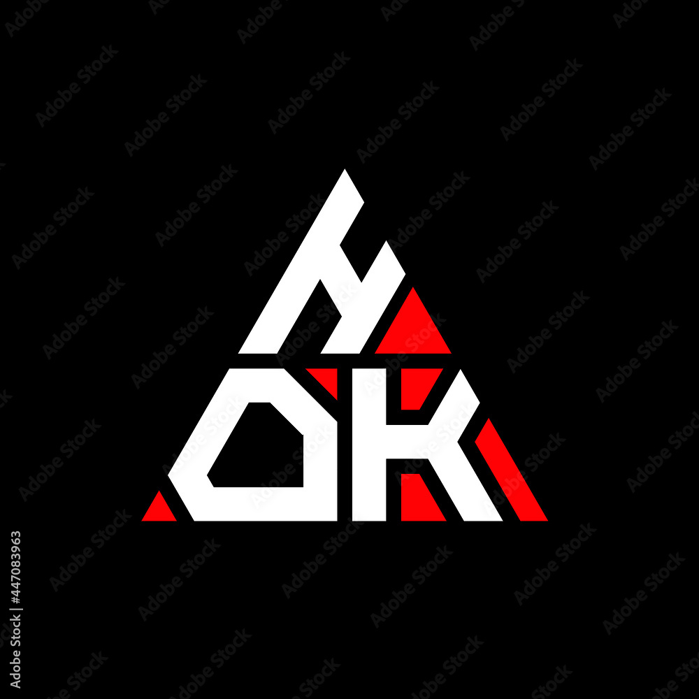 HOK triangle letter logo design with triangle shape. HOK triangle logo ...