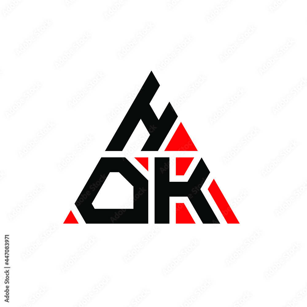 HOK triangle letter logo design with triangle shape. HOK triangle logo ...