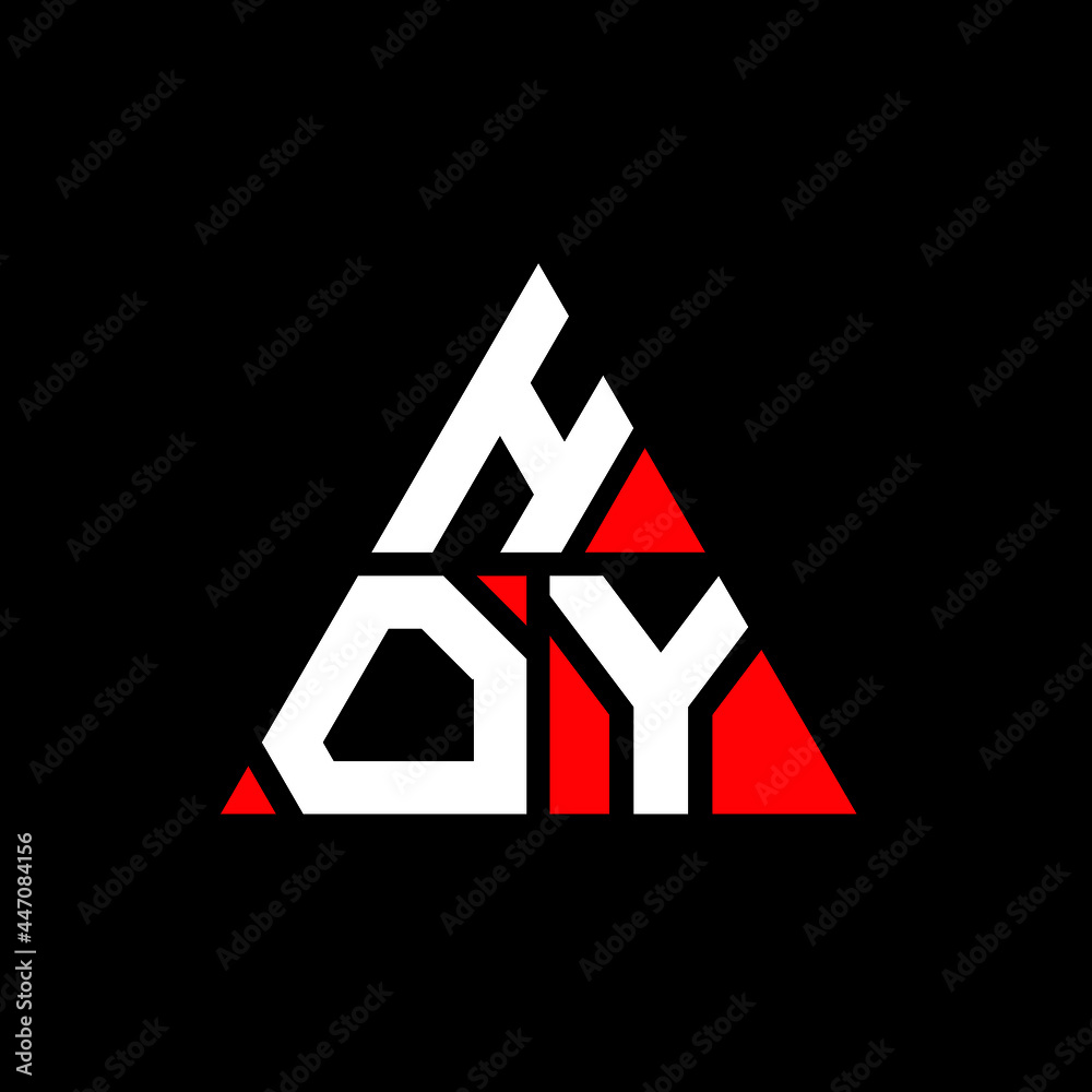 HOY triangle letter logo design with triangle shape. HOY triangle logo ...