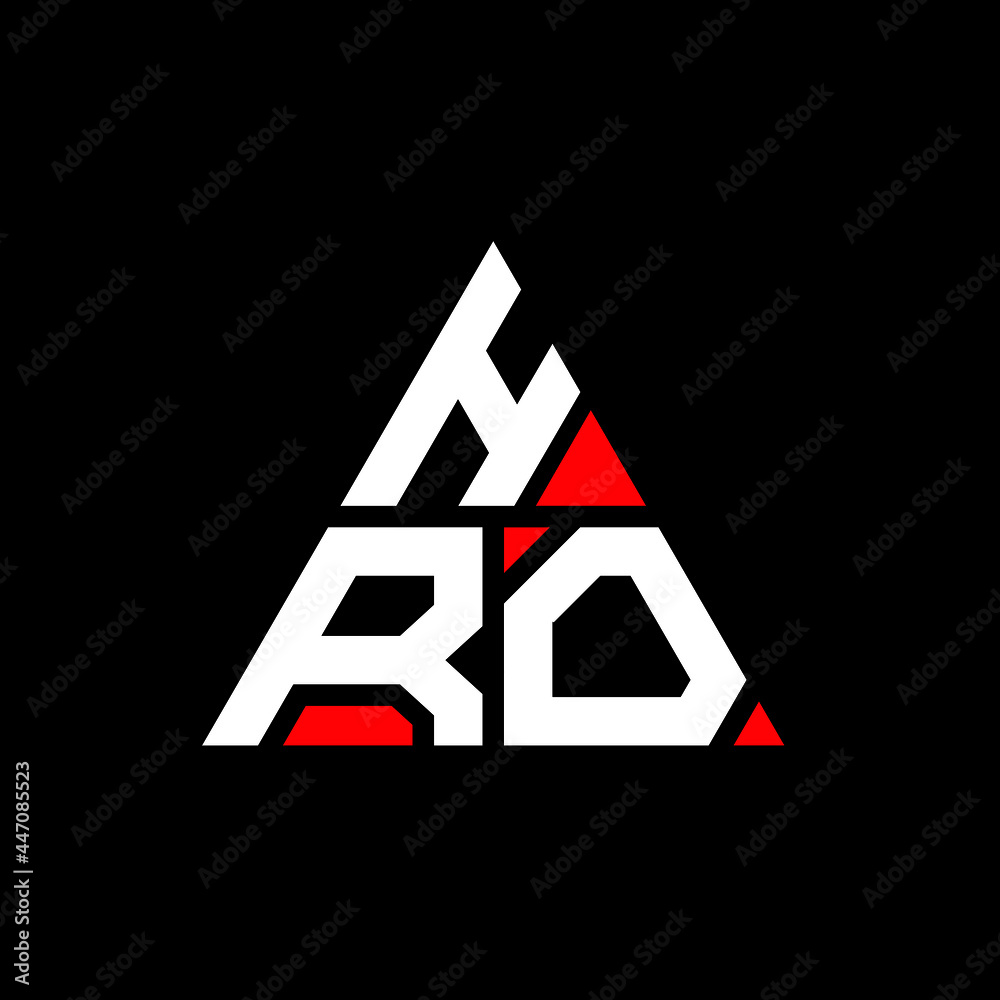 HRO triangle letter logo design with triangle shape. HRO triangle logo ...