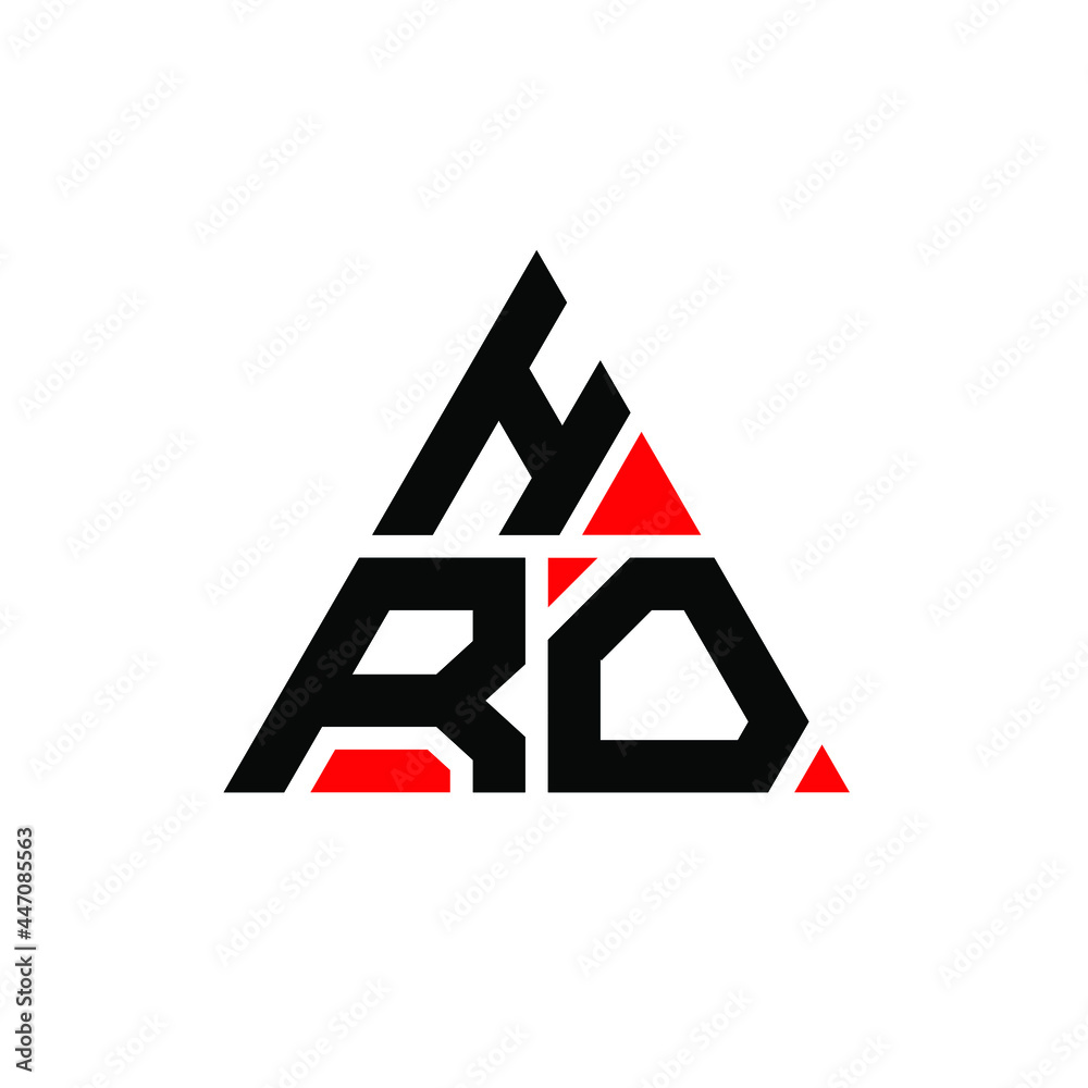 HRO triangle letter logo design with triangle shape. HRO triangle logo ...