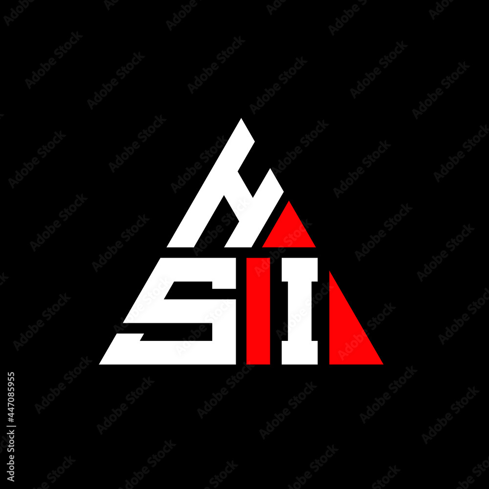 HSI triangle letter logo design with triangle shape. HSI triangle logo ...