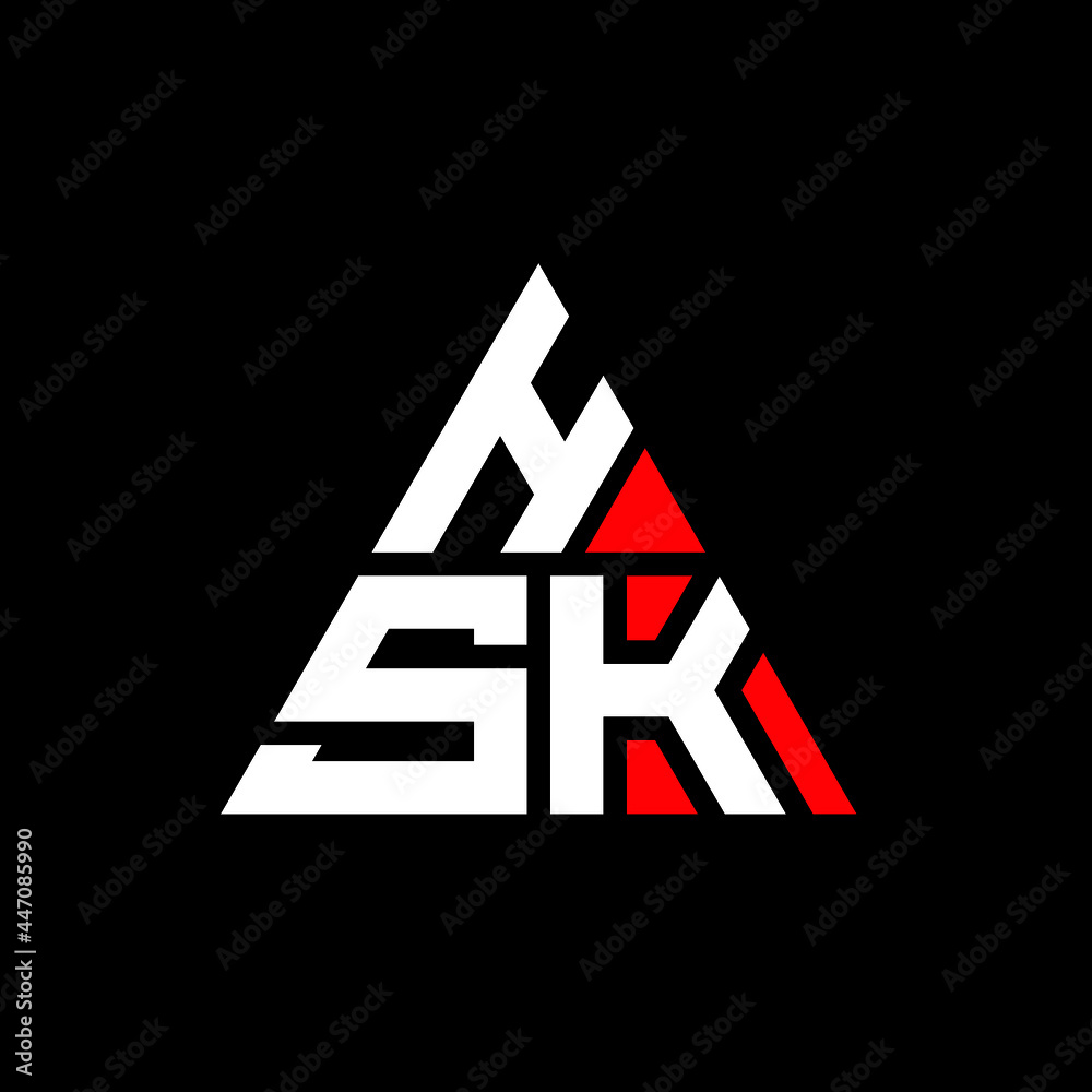 HSK triangle letter logo design with triangle shape. HSK triangle logo ...