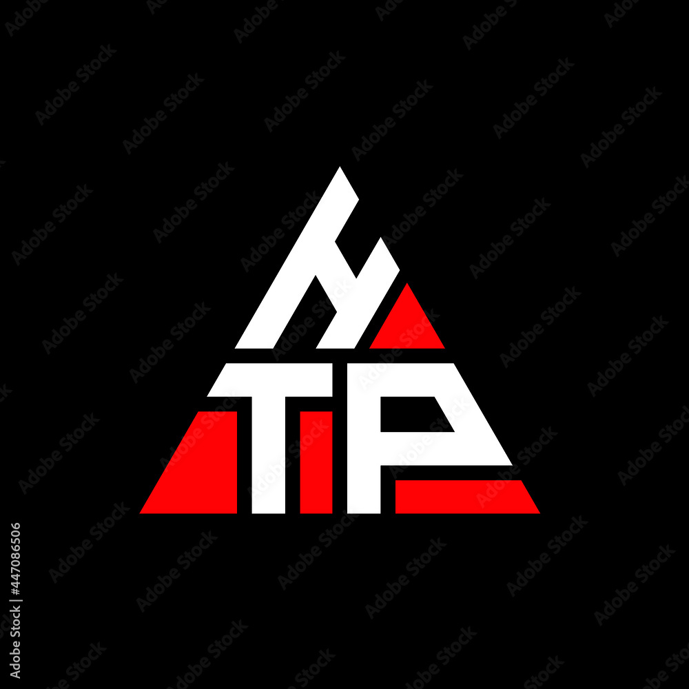 HTP triangle letter logo design with triangle shape. HTP triangle logo ...