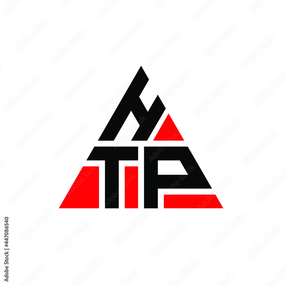 HTP triangle letter logo design with triangle shape. HTP triangle logo ...