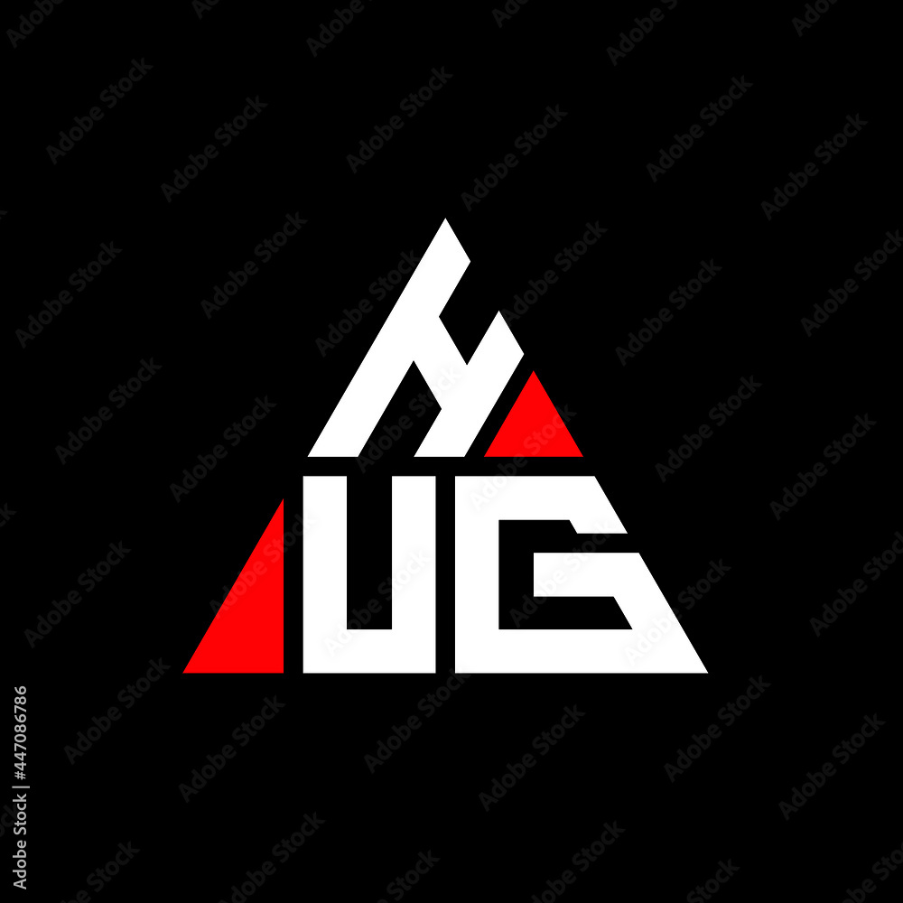 Grafika wektorowa Stock: HUG triangle letter logo design with triangle ...