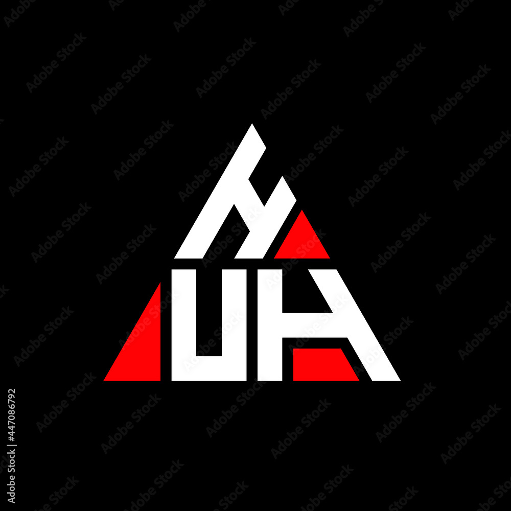 HUH triangle letter logo design with triangle shape. HUH triangle logo ...