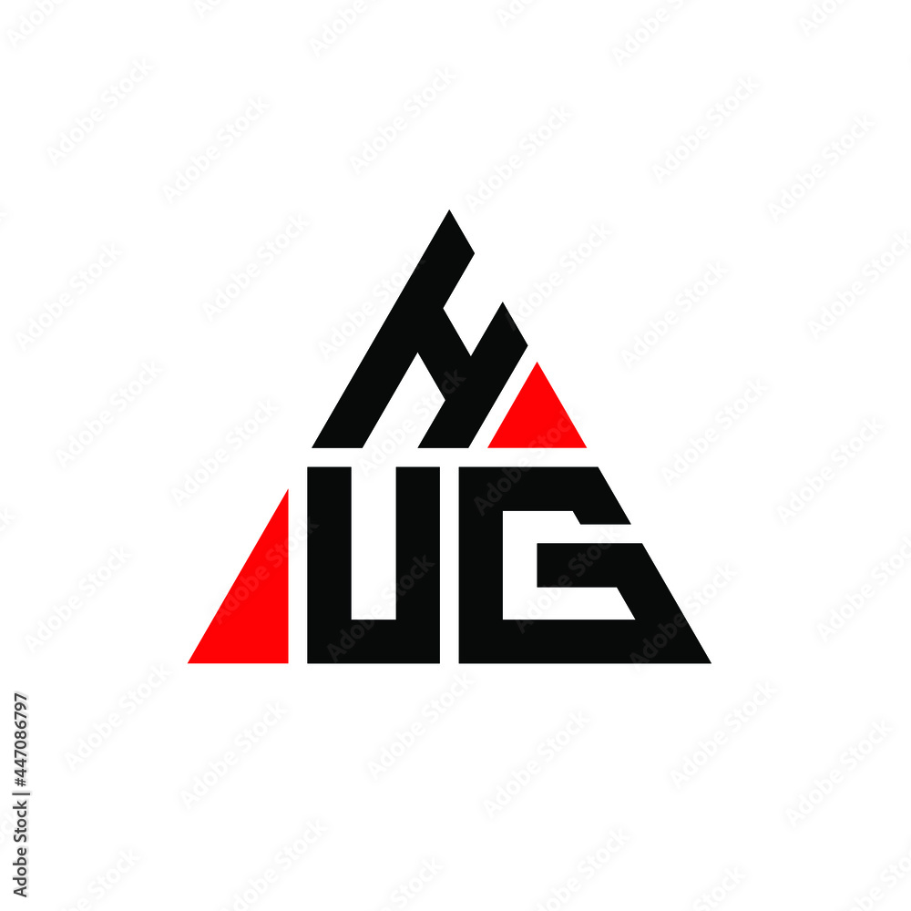 Grafika wektorowa Stock: HUG triangle letter logo design with triangle ...