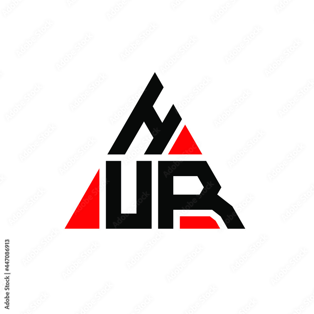 HUR triangle letter logo design with triangle shape. HUR triangle logo ...