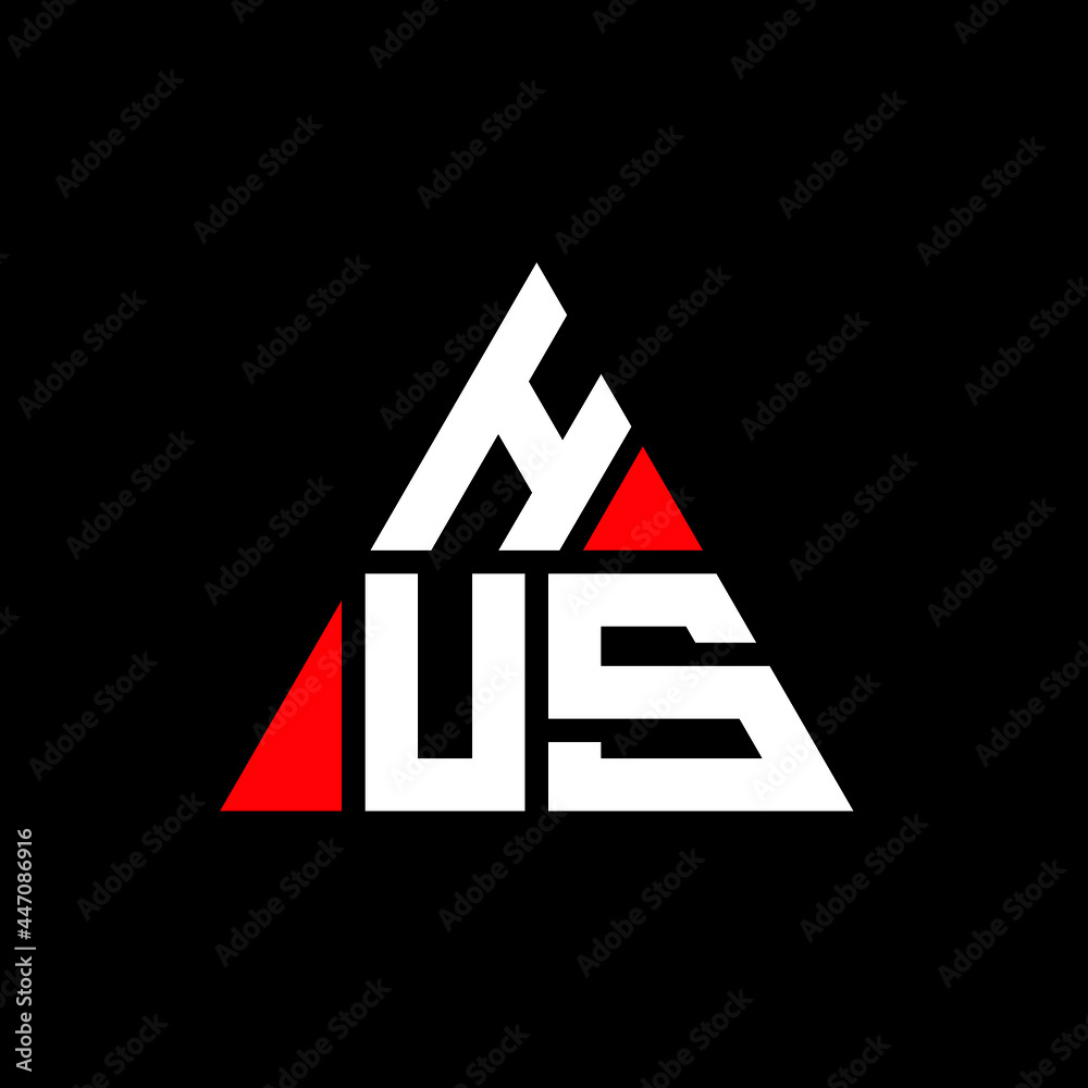 HUS triangle letter logo design with triangle shape. HUS triangle logo ...