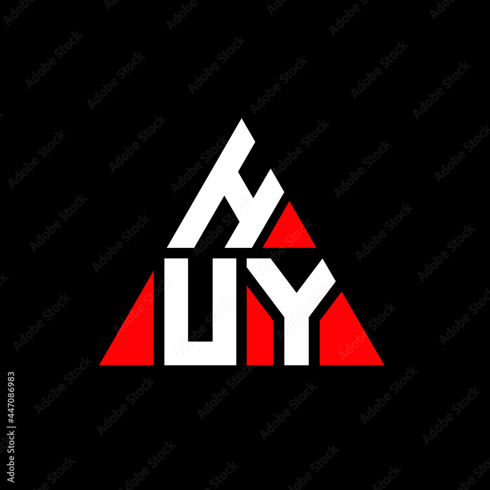 HUY triangle letter logo design with triangle shape. HUY triangle logo ...