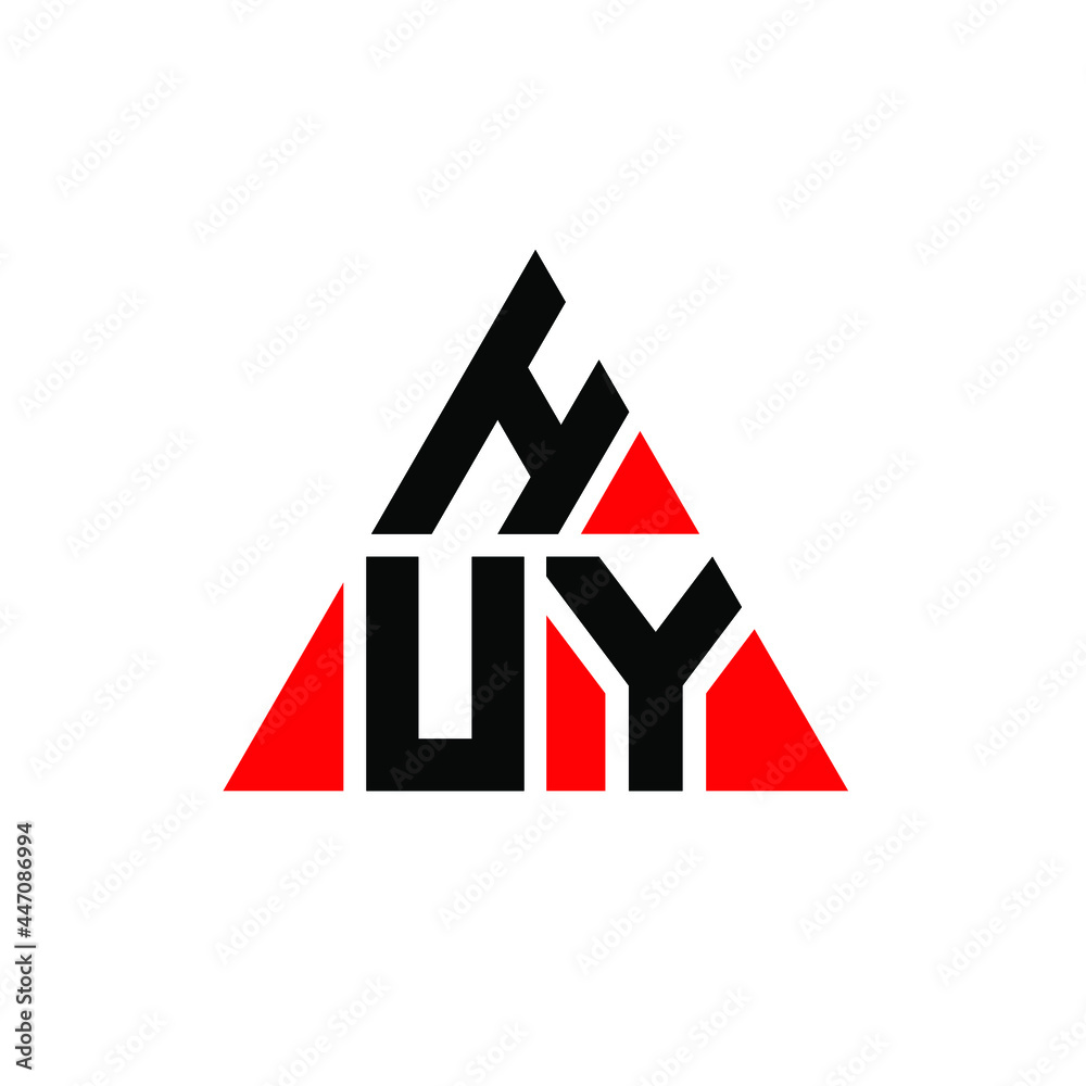 HUY triangle letter logo design with triangle shape. HUY triangle logo ...