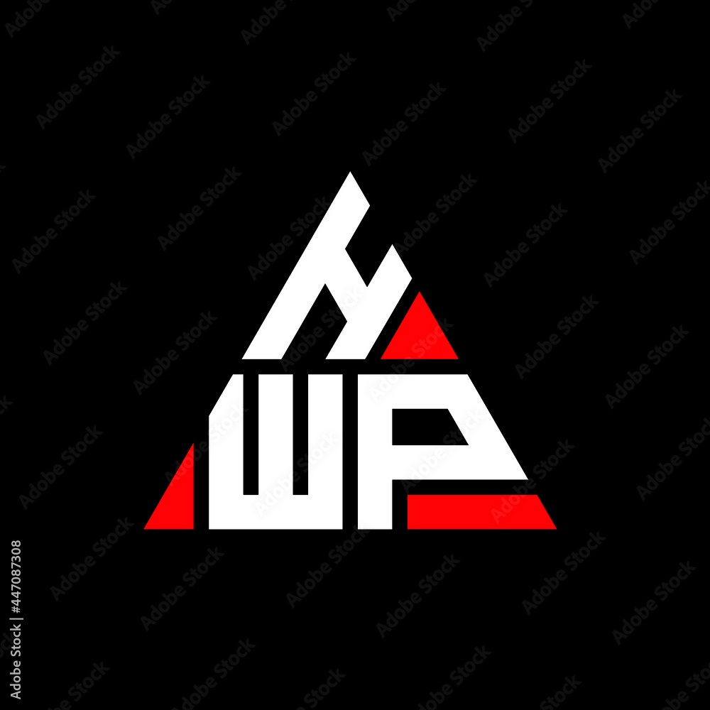 HWP triangle letter logo design with triangle shape. HWP triangle logo ...