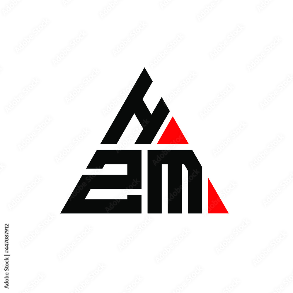 HZM triangle letter logo design with triangle shape. HZM triangle logo ...
