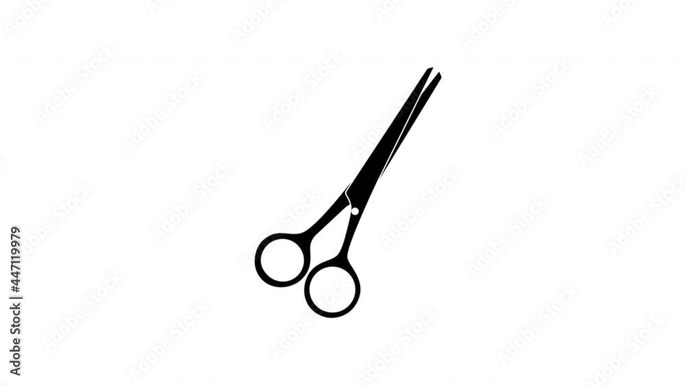 Scissors looped animation. Luma matte, seamless loop. 2D element. Cut ...